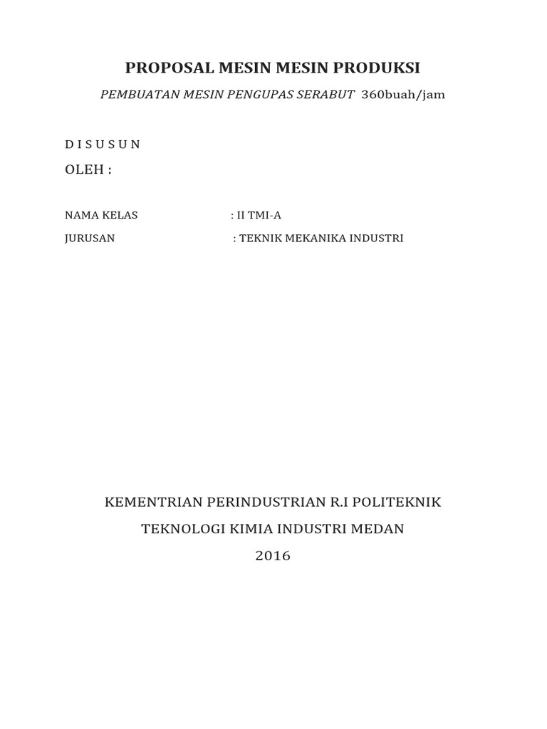 Proposal Mesin Mesin Produksi: Oleh | PDF