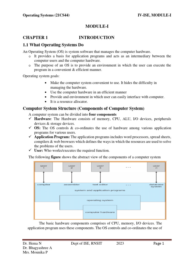 Module-1 2023 | PDF | Computer Data Storage | Operating System