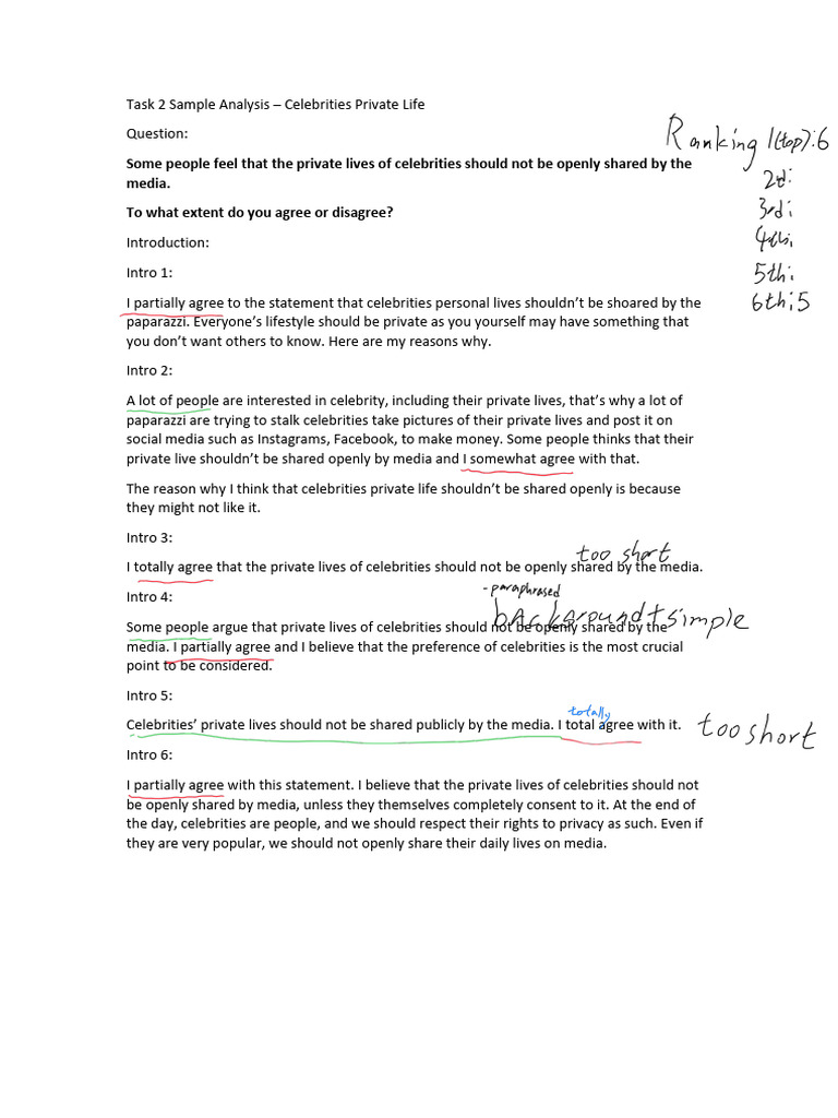 Task 2 Sample Analysis | PDF