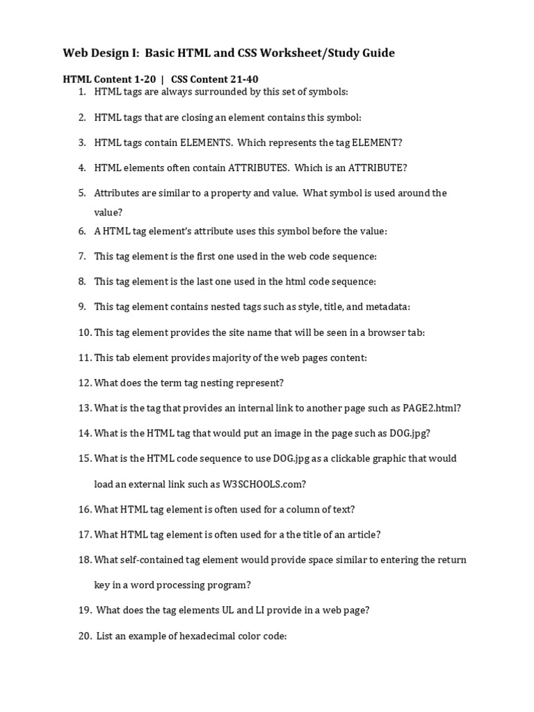 Basic HTML Template in PDF | PDF | Html Element | Html