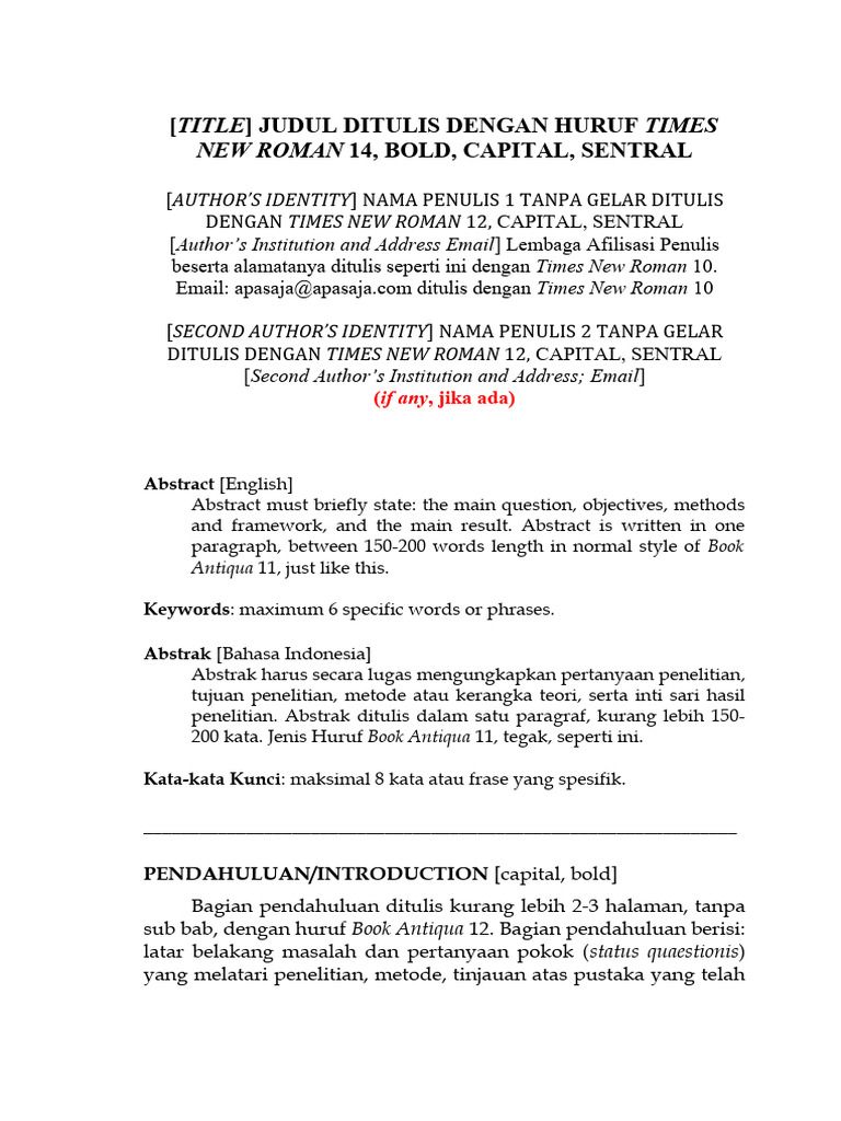 Tempate Manuskrip Diskursus | PDF