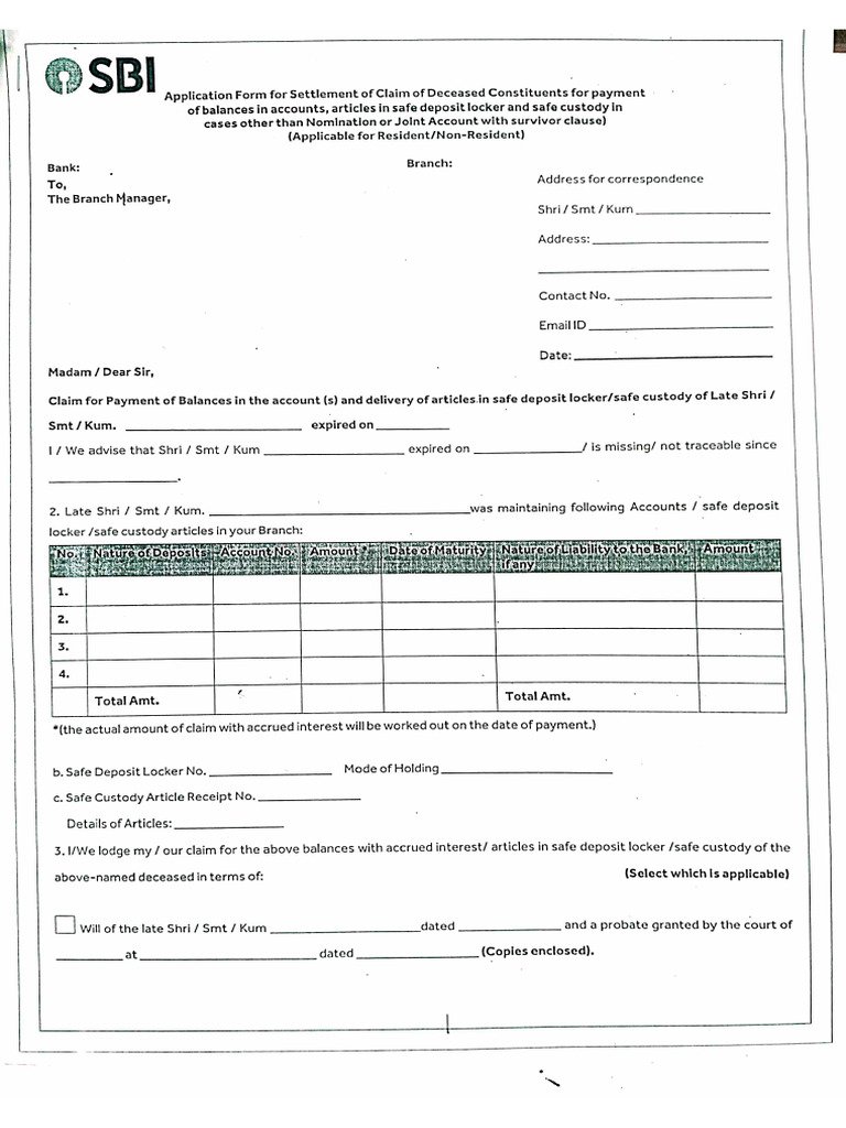 Death Claim Form | PDF