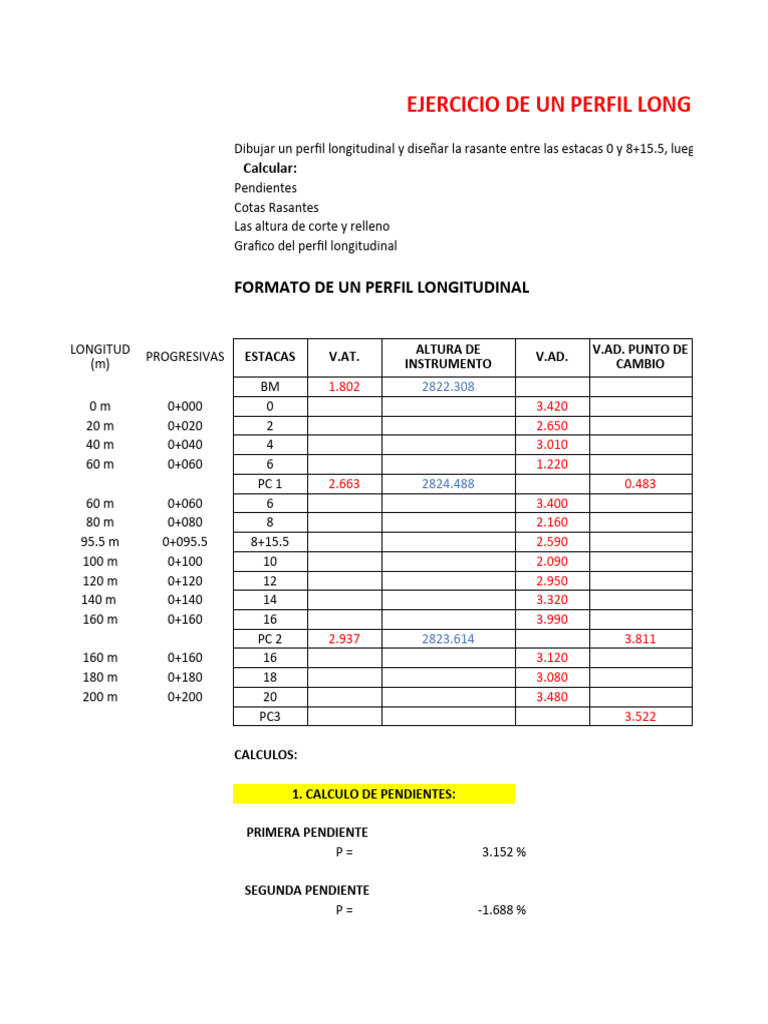 Perfil Longitudinal Ejercicio | PDF