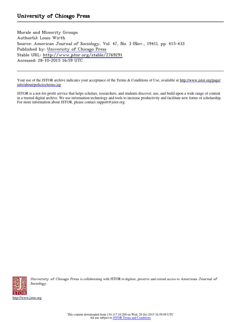 Louis Wirth | PDF | Social Science