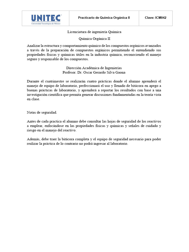 Practicario QOII | PDF | Destilación | Hidróxido de sodio