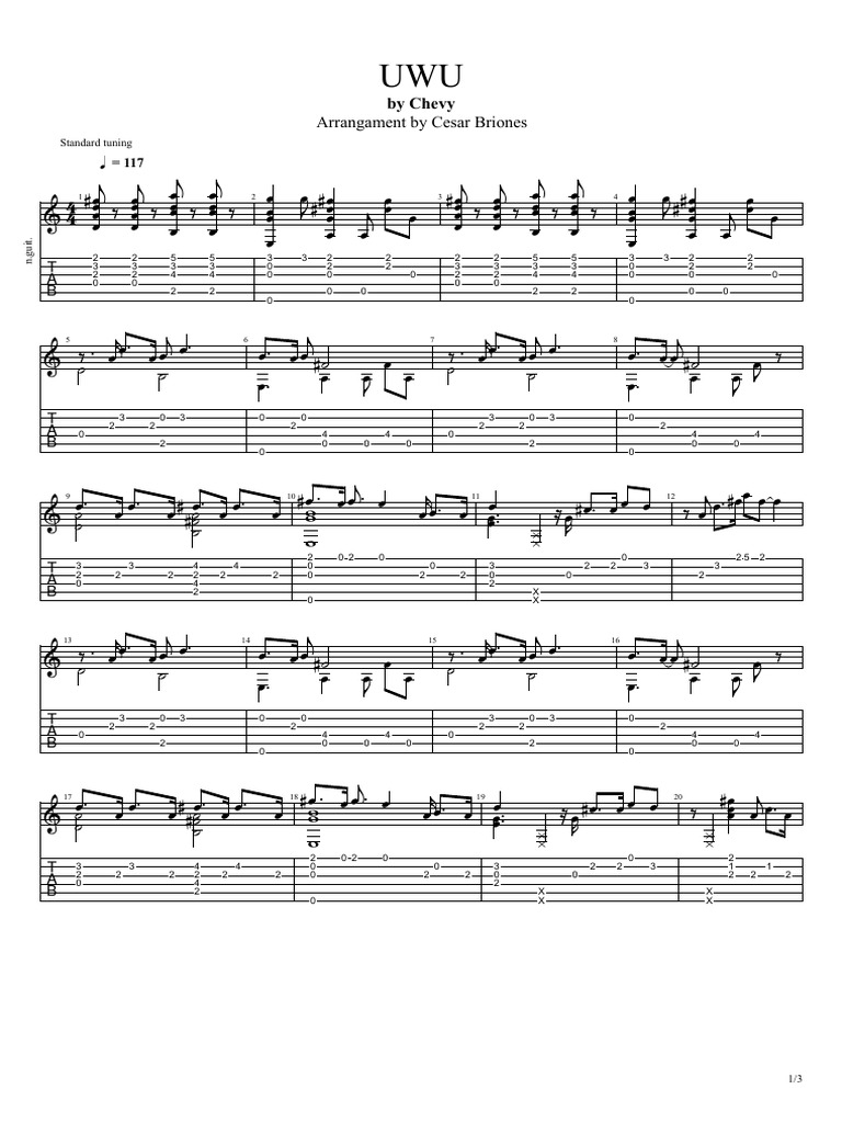 UwU Tabs (Canción) | Download Free PDF | Character Encoding | Encodings