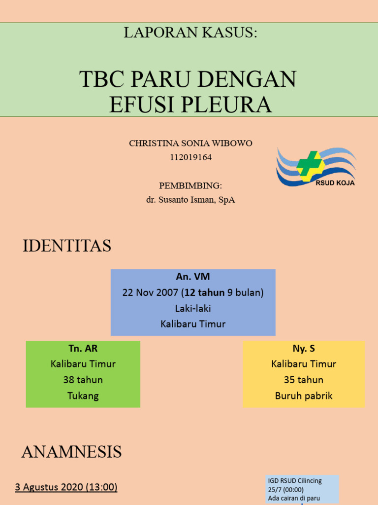 Case TB Paru + Efusi Pleura - Christina Sonia Wibowo - 112019164 | PDF