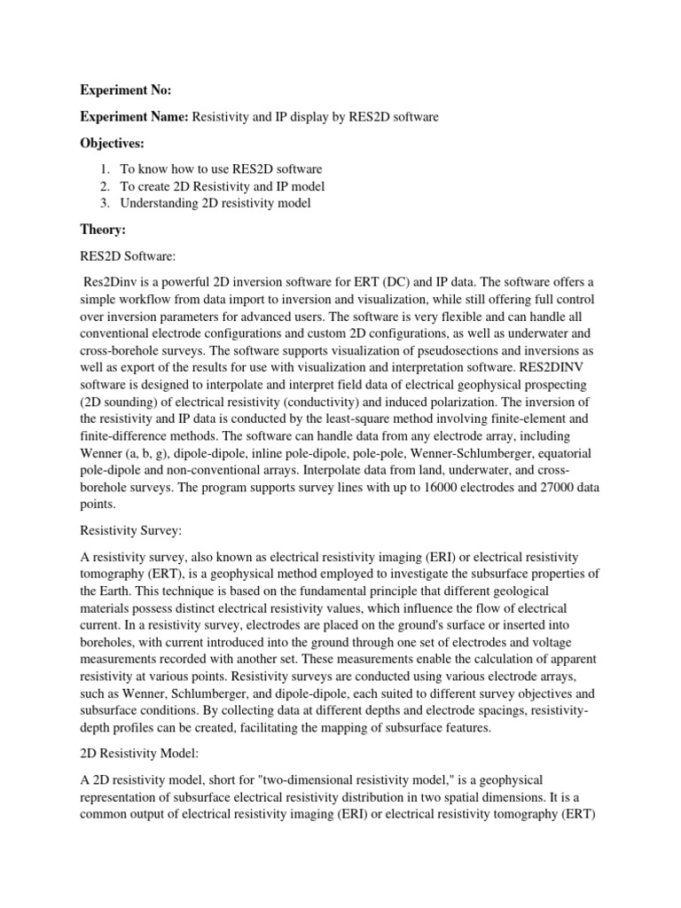 Resistivity and IP | PDF | Electrical Resistivity And Conductivity | Applied And ...