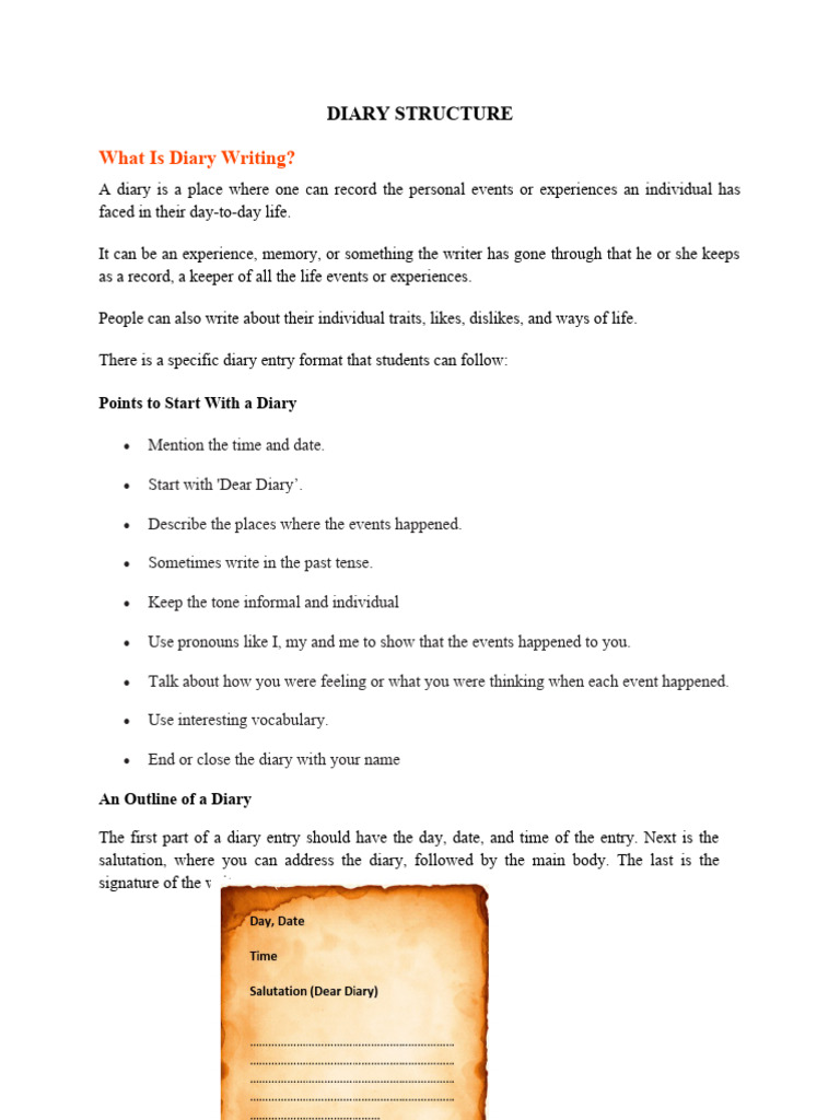 Diary Structure Pdf 