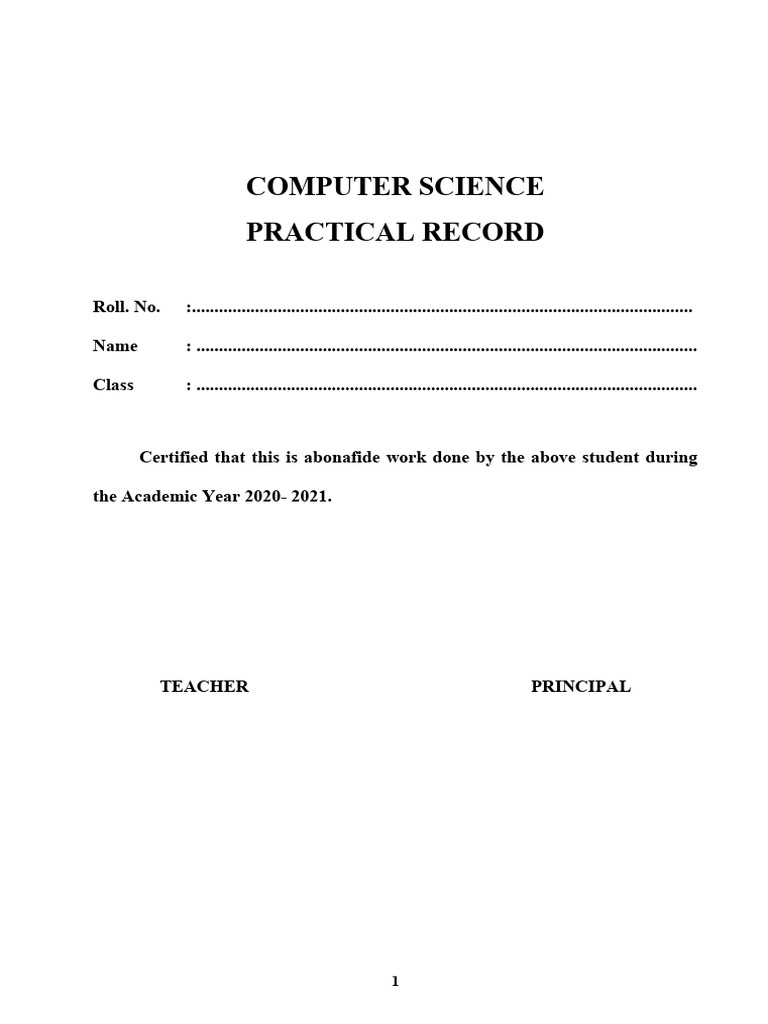 Xi Cs Practical | PDF | Area | Circle