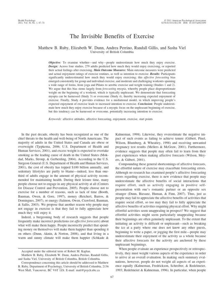 2 The - Invisible - Benefits - of - Exercise | PDF | Attitude ...