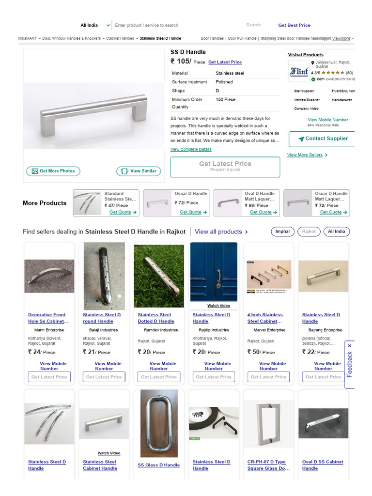 Handles | PDF | Stainless Steel | Building Engineering