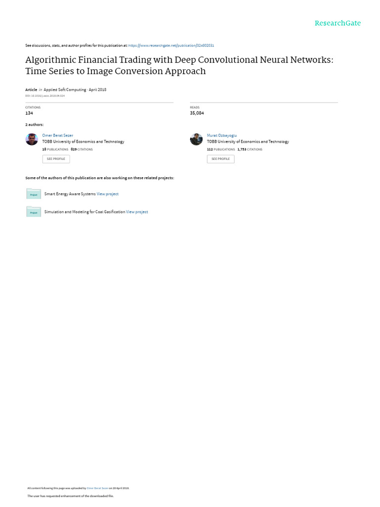 Deep Learning for Financial Trading | PDF | Deep Learning | Time Series