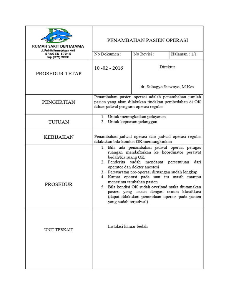 Penambahan Pasien Operasi | PDF