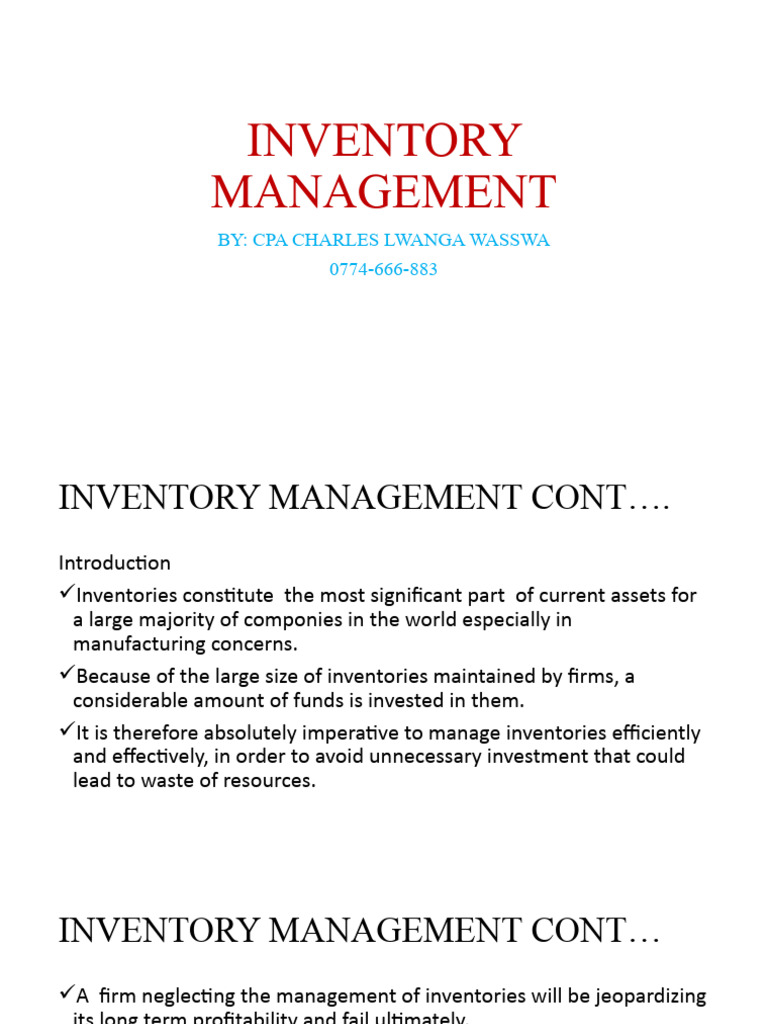 Inventory Management | PDF | Inventory | Trade