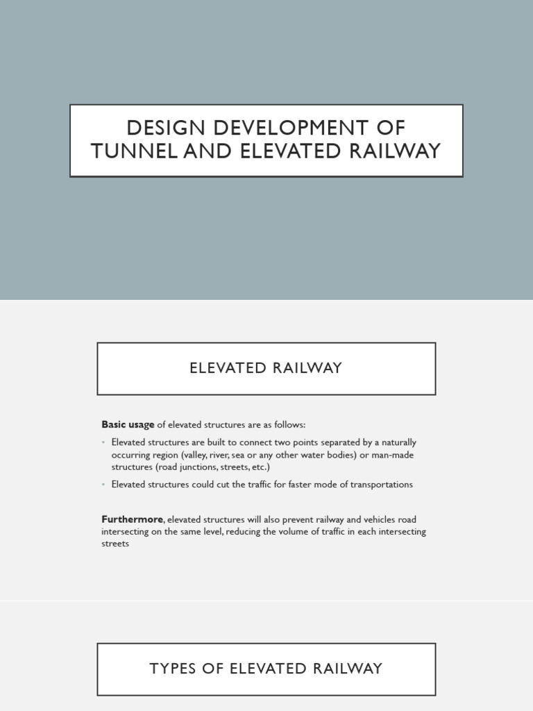 Design Development of Tunnel and Elevated Railways 23052022 | PDF ...