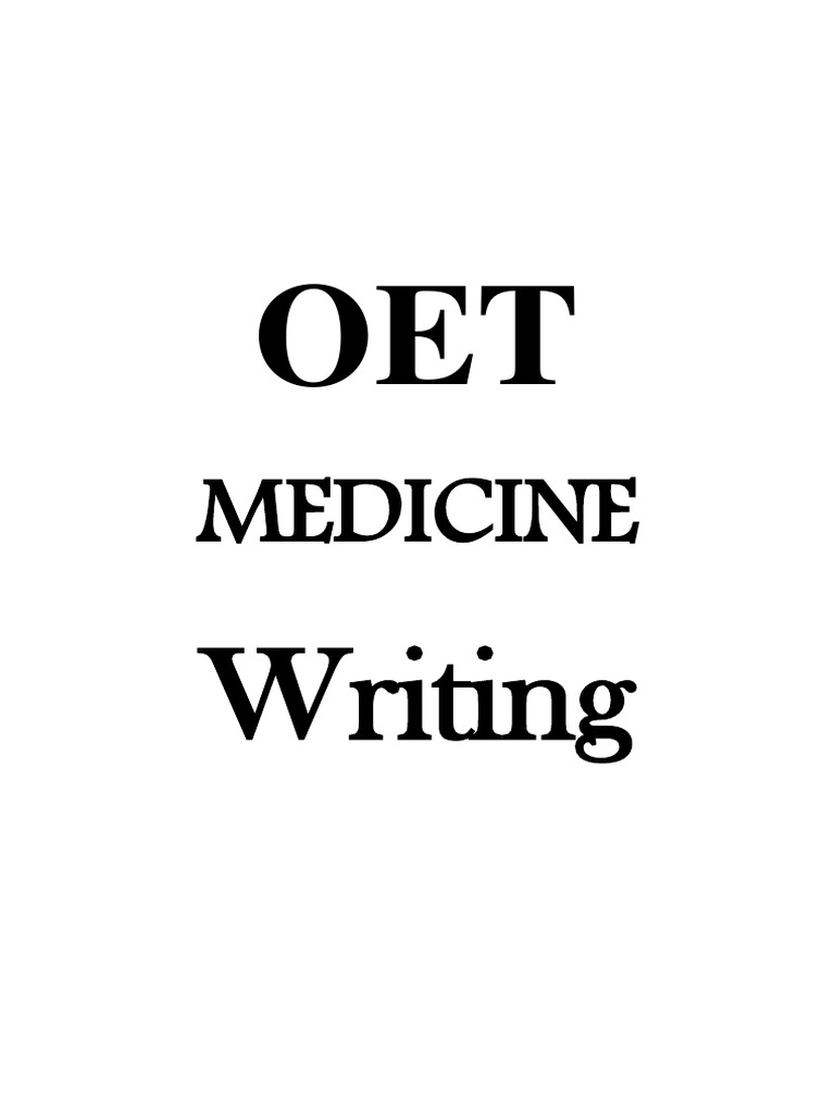OET Medicine Writing | PDF | Health Care | Medicine