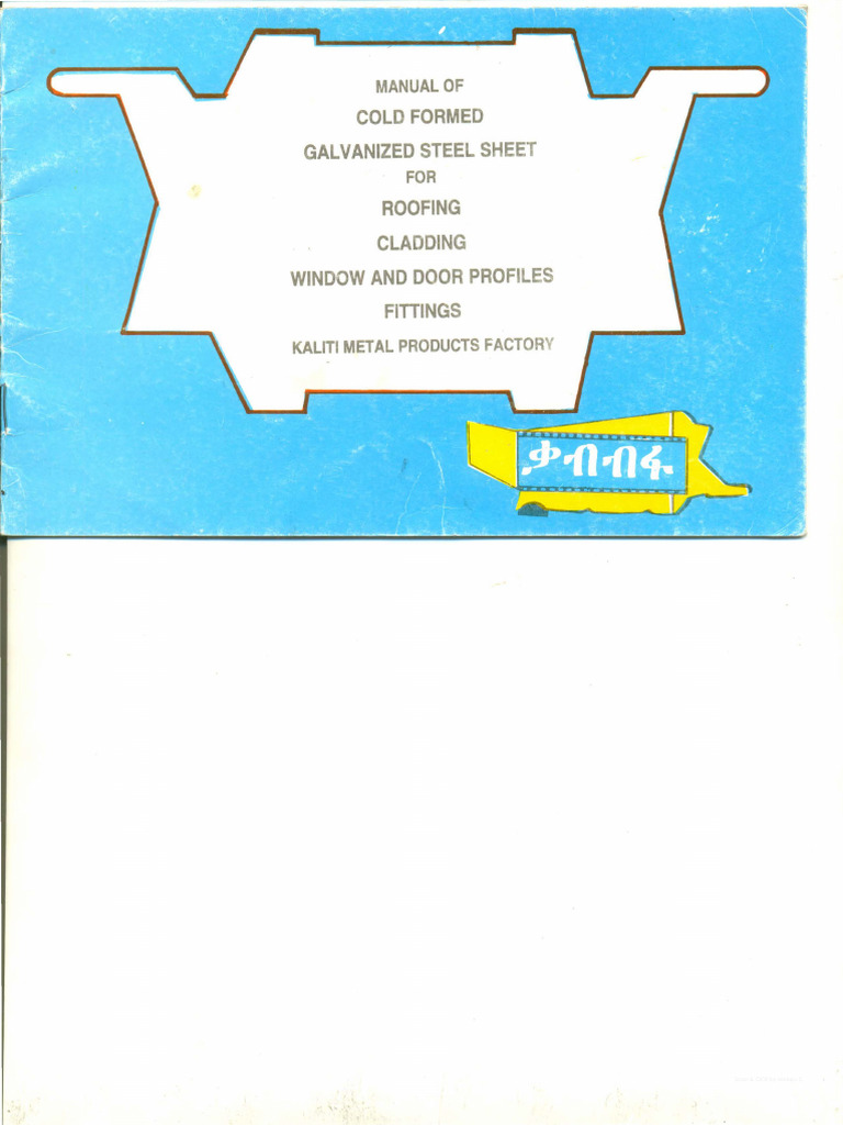 Kaliti Roof EGA and LTZ Manual | PDF | Building Engineering | Materials