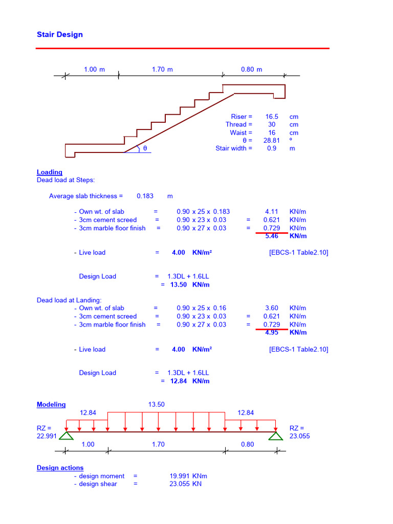 Stair Analysis And Design St Des Temp Pdf Civil Engineering Structural Engineering