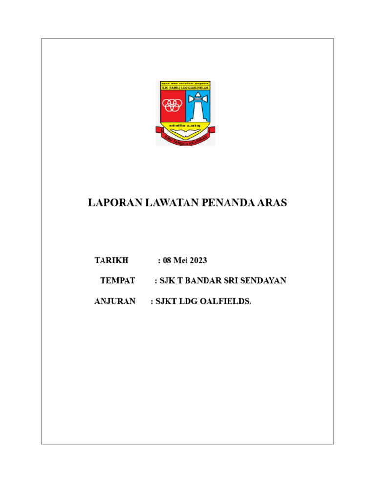 Laporan Lawatan Penanda Aras SJKT | PDF