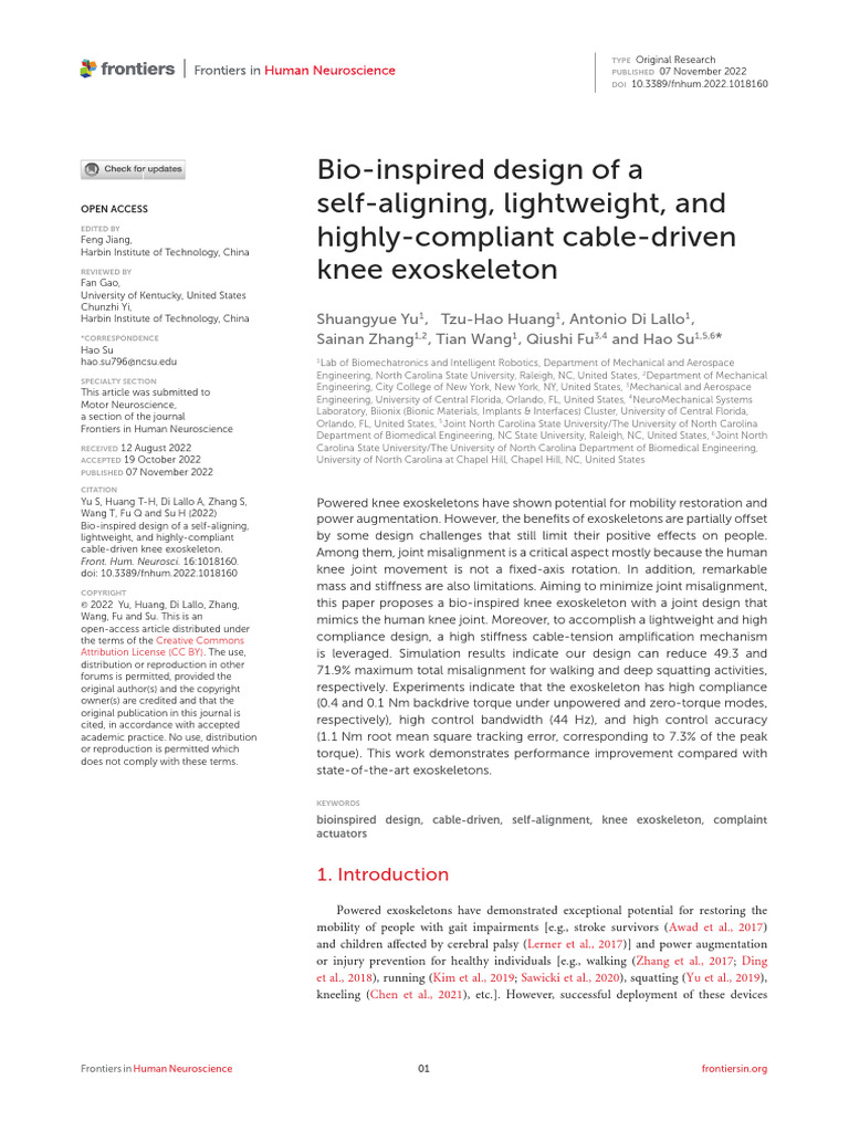 Bio-Inspired Design of A Self-Aligning, Lightweight, and Highly ...