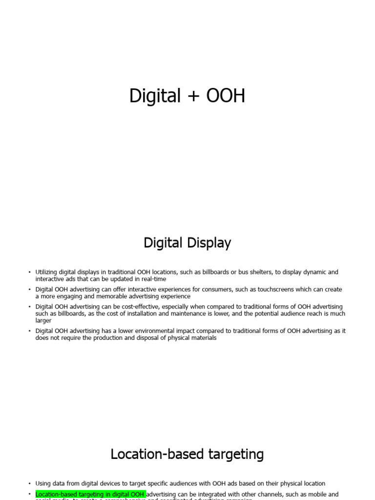 Digital + Ooh | PDF | Qr Code | Advertising