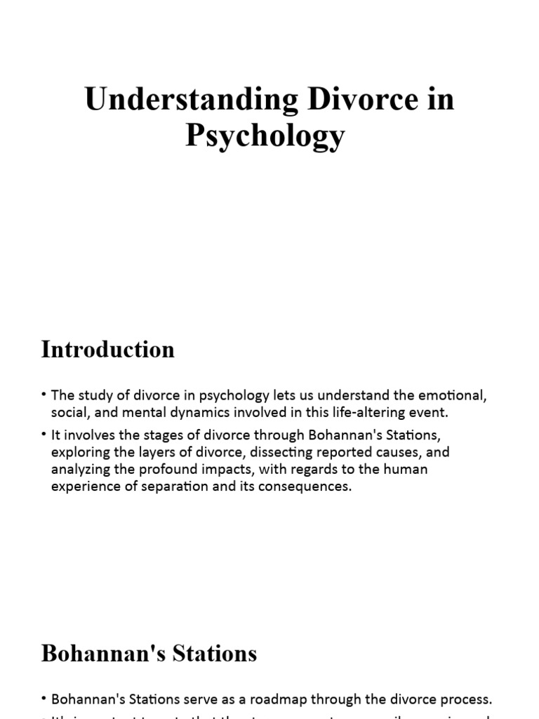 Psychological Insights on Divorce Stages | PDF | Divorce | Grief