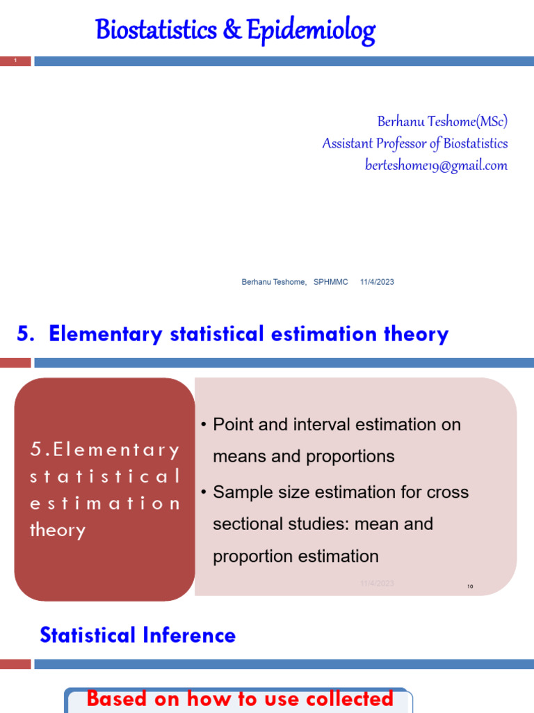Chapter 5 6 Estimation Hypothesis Pdf Confidence Interval Estimator