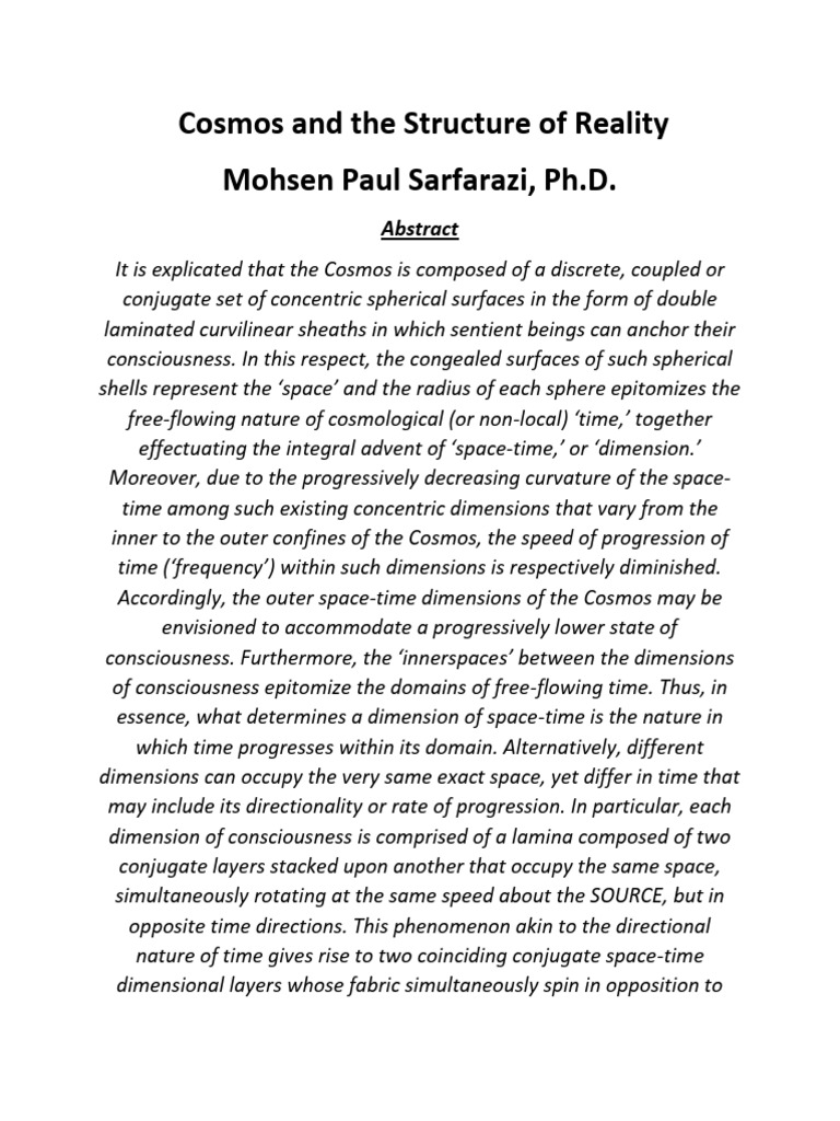 Cosmos and The Structure of Reality | PDF | Sphere | Universe
