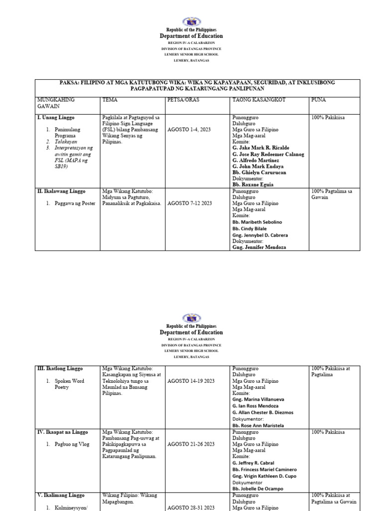 Talatakdaan - Buwan NG Wika (Tibayan) | PDF