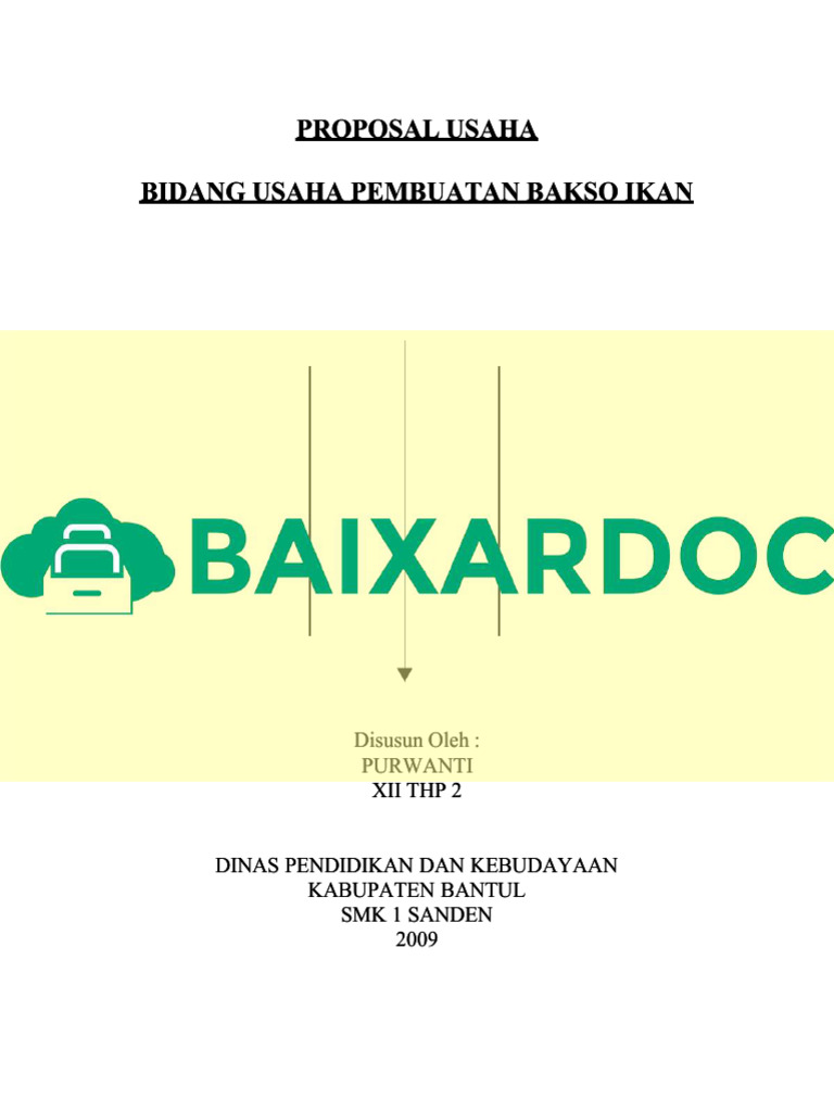 Proposal Usaha Bidang Usaha Pembuatan Bakso Ikan | PDF