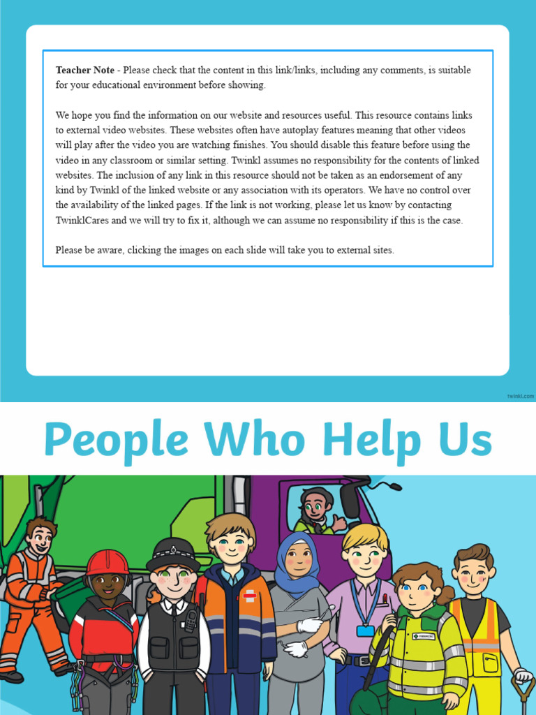 People Who Help Us: Educational Resource | PDF | Librarian