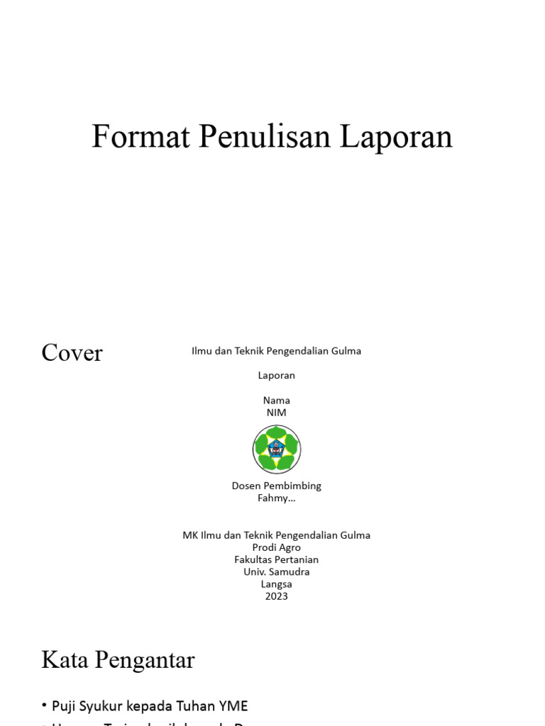 Format Penulisan Laporan | PDF | Seni