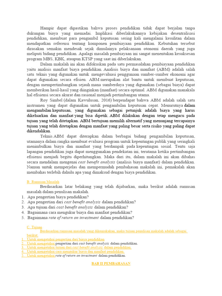 Contoh Makalah Cba | PDF