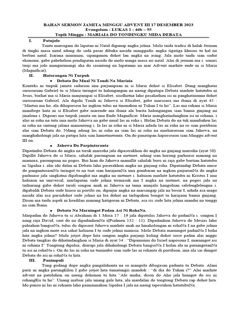 Advent III: Maria dan Keadilan Tuhan | PDF | Filsafat | Agama ...
