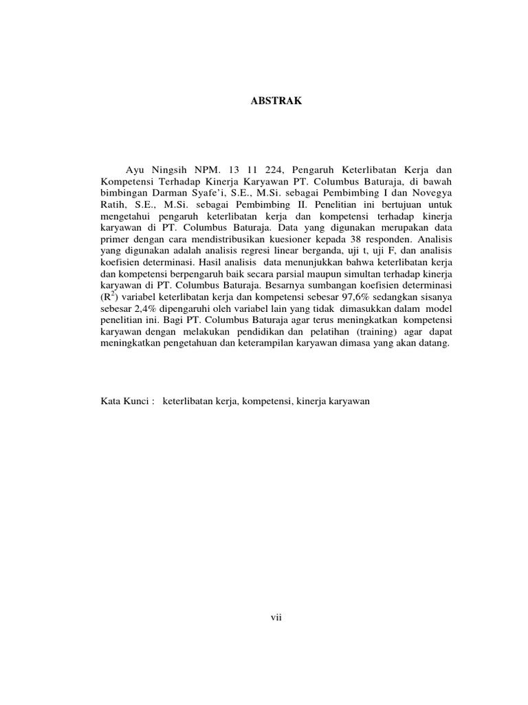 Abstrak, Motto, Kata Pengantar, Daftar Isi | PDF