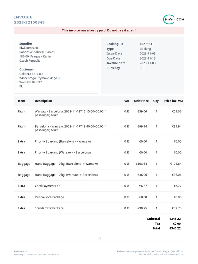 Invoice 2023 7b87e1d2968f444f 462956318 | PDF | Value Added Tax | Invoice