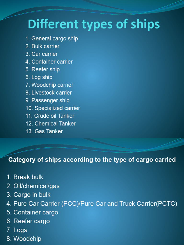 Type of Ships | PDF | Cargo | Oil Tanker