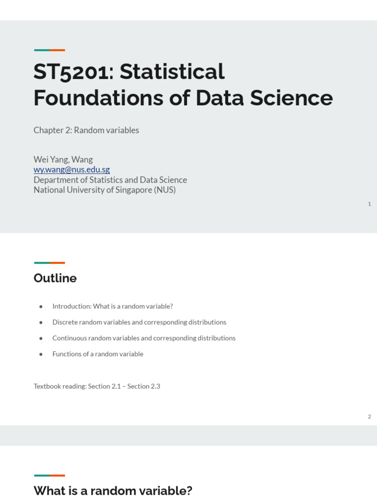 Chapter 2 - Random Variables (With Solutions) | PDF | Probability ...