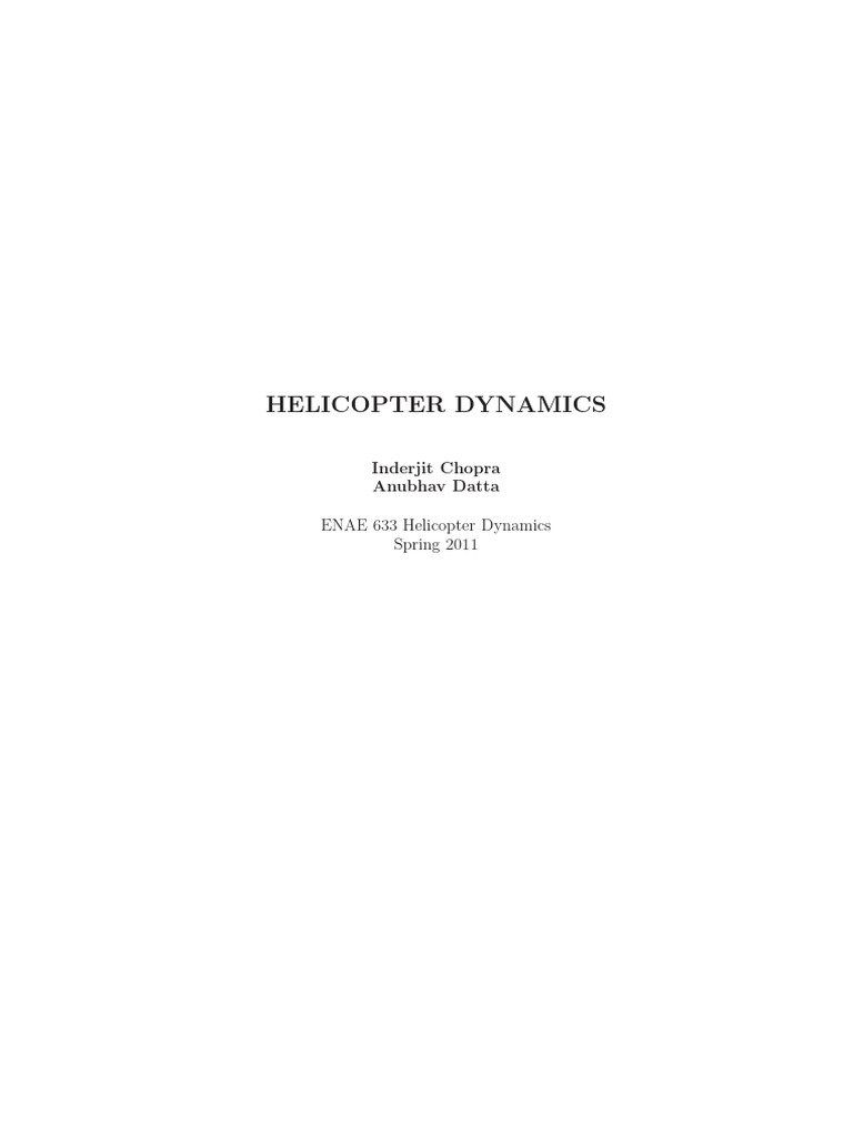 2) Helicopter Dynamics - 01 | PDF | Rotorcraft | Helicopter