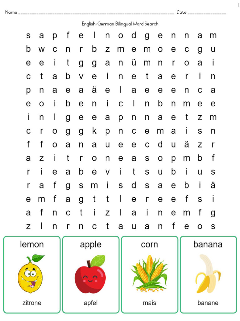 English German Bilingual Vocabulary - Food | PDF