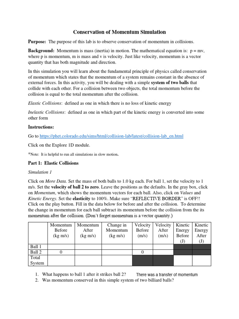 Conservation of Momentum | PDF | Momentum | Collision