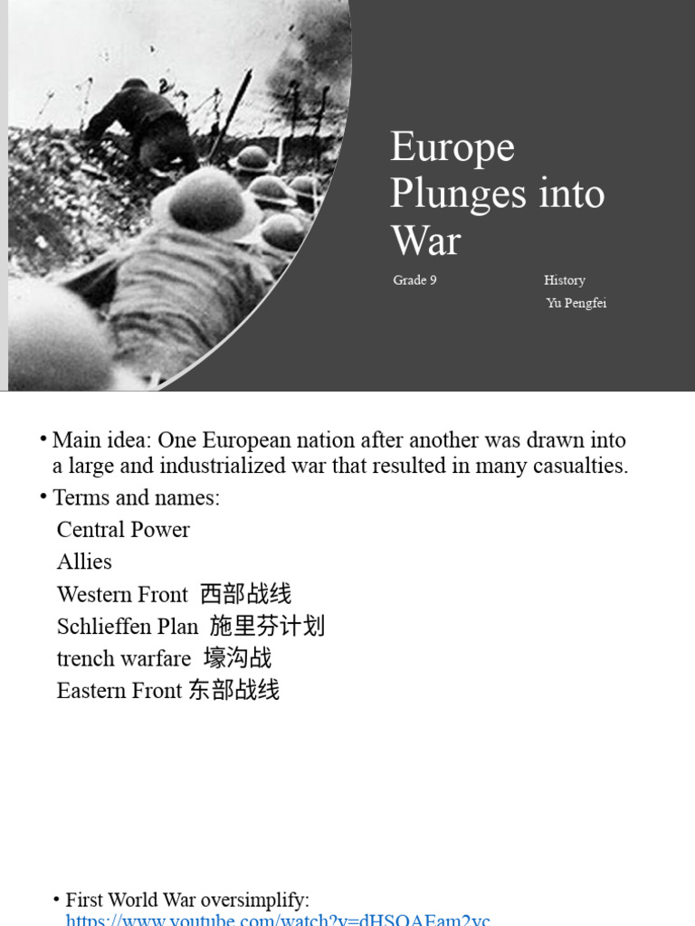 Europe Plunges Into War | PDF | Allies Of World War I | Central Powers
