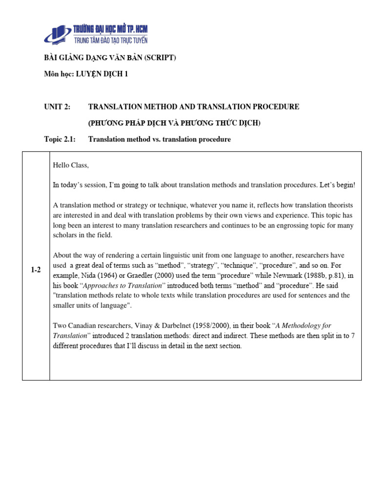 Script - U2 - T2.1 | PDF | Translations | Linguistics