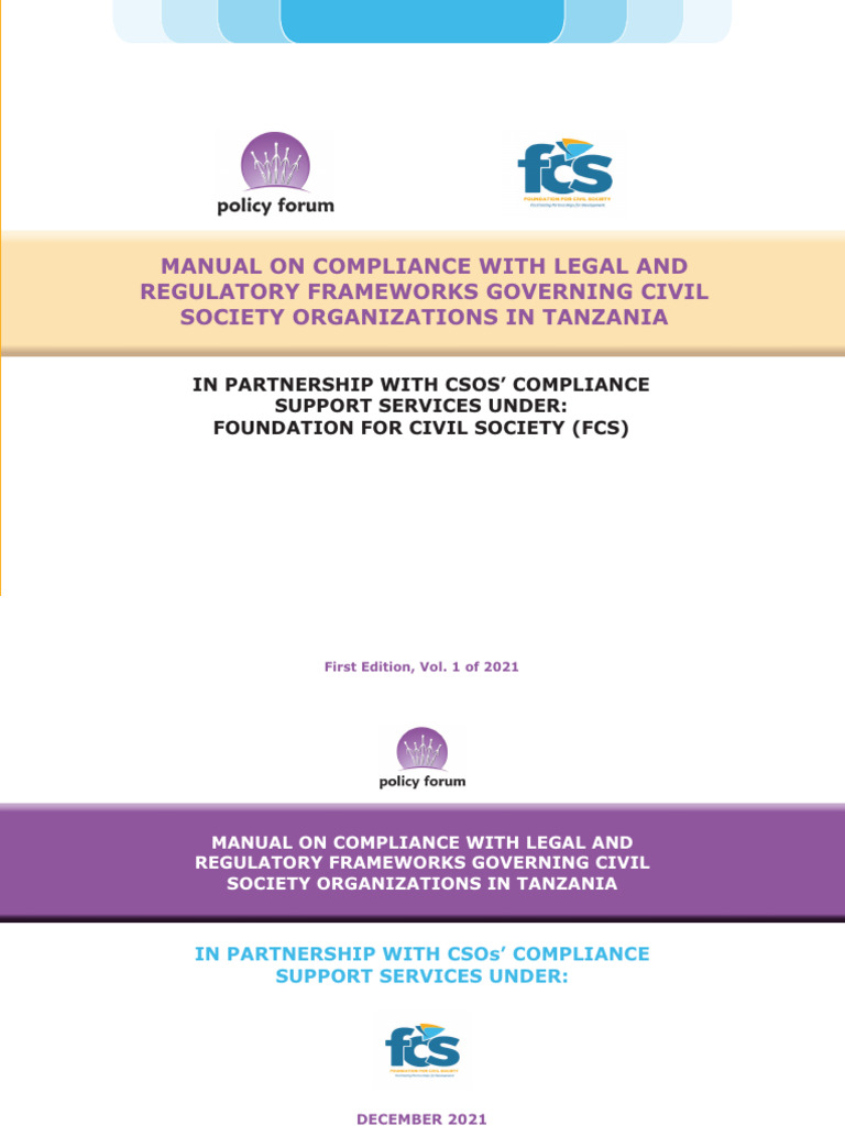 Manual On CSOs Compliance A5 ENGLISH | PDF | Regulatory Compliance ...