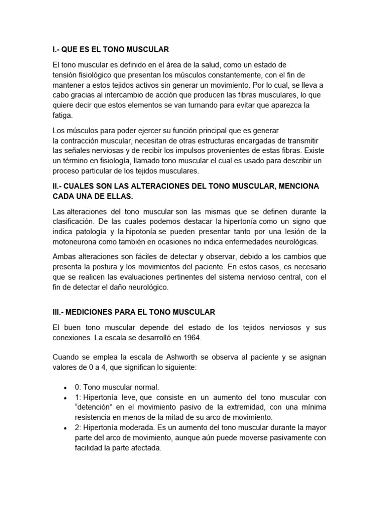 Tono Muscular | PDF | Músculo esquelético | Esclerosis múltiple