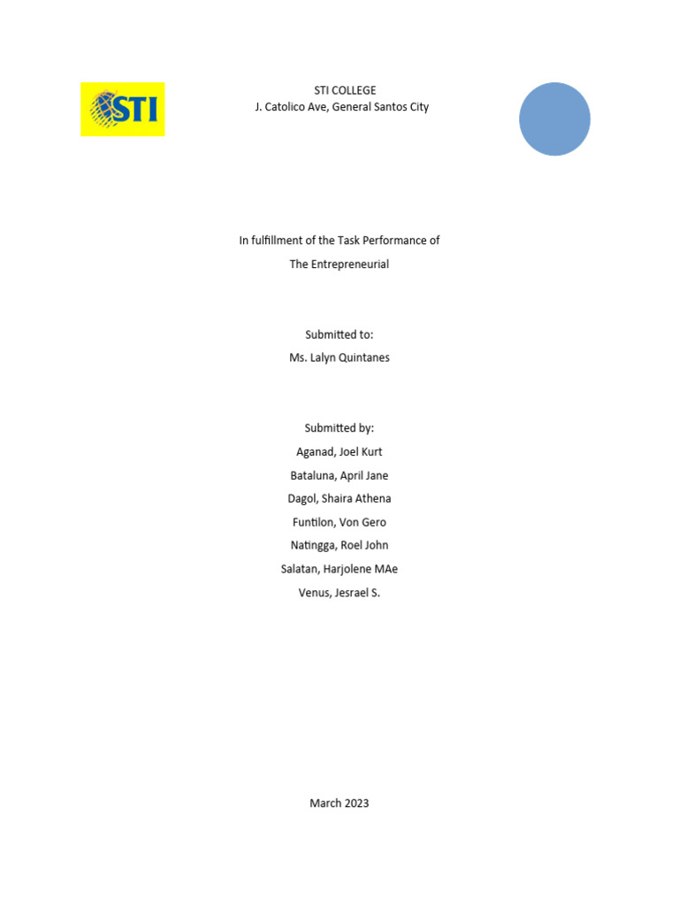 03 Task Performance 1 ARG | PDF