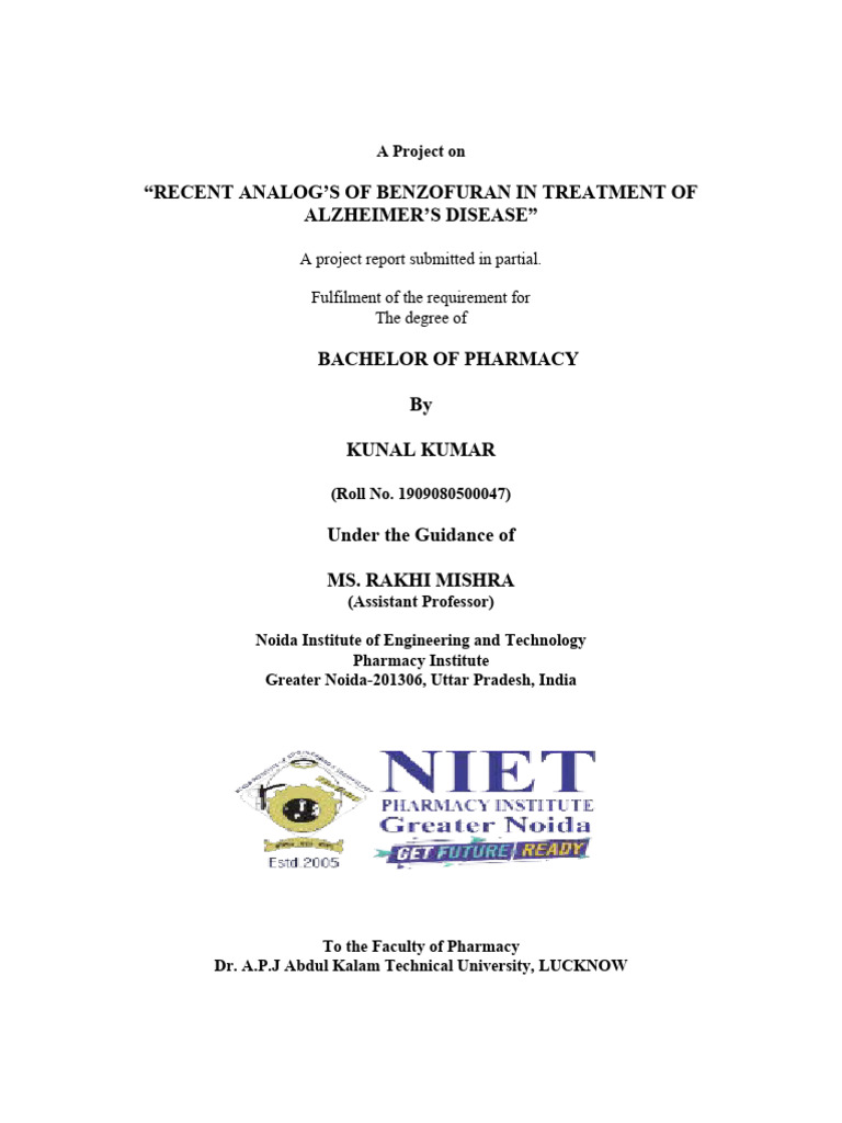 Kunal Project | PDF | Alzheimer's Disease | Chemistry