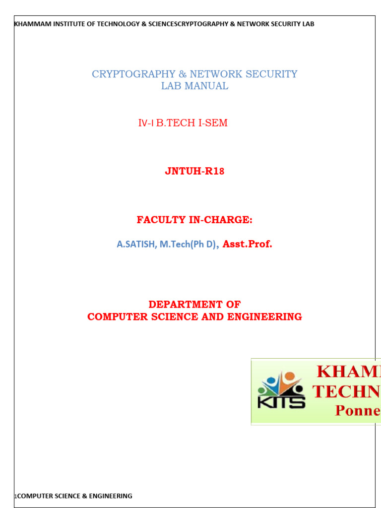 Cryptography & Network Security Lab Manual | PDF | Encryption | Cryptography