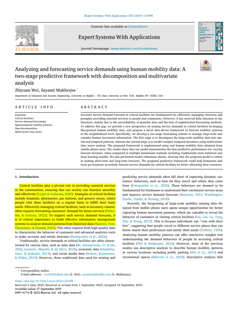 003 - (For Intro) Analyzing and Forecasting Service Demands Using Human Mobility Data | PDF ...